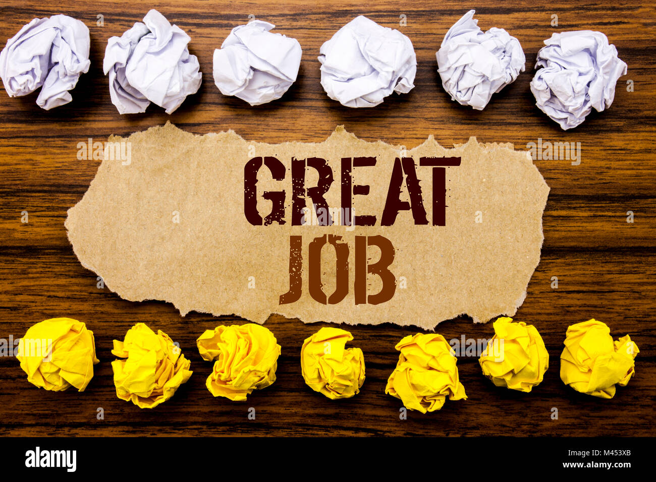 Conceptual hand text word Great Job. Business concept for Success ...