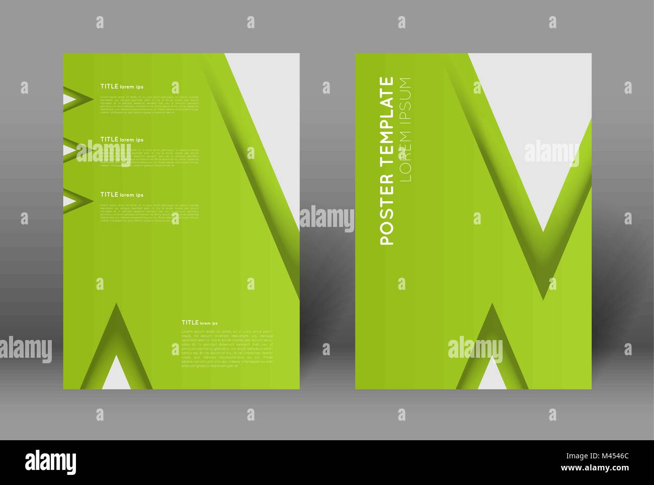 simple poster design template, abstract green background with triangles ...
