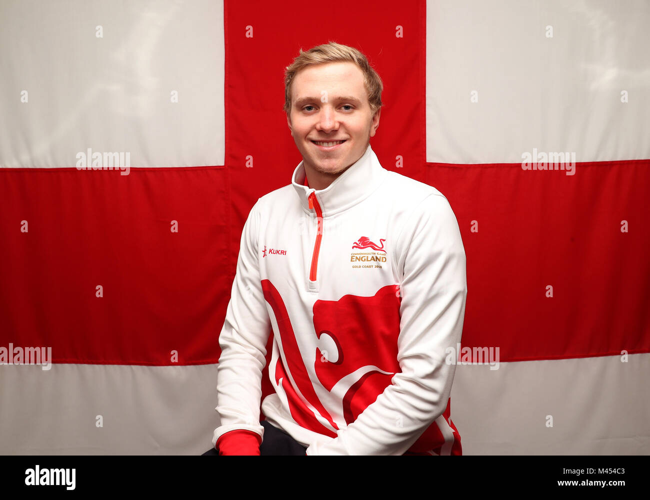 Team England's Joe Litchfield poses for a photo during the kitting out ...
