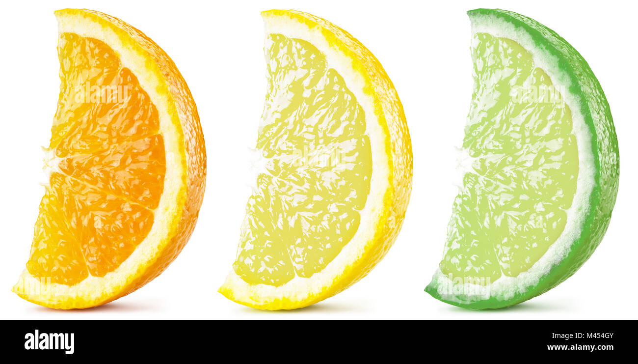 Three ripe citrus slices. File contains clipping path Stock Photo - Alamy