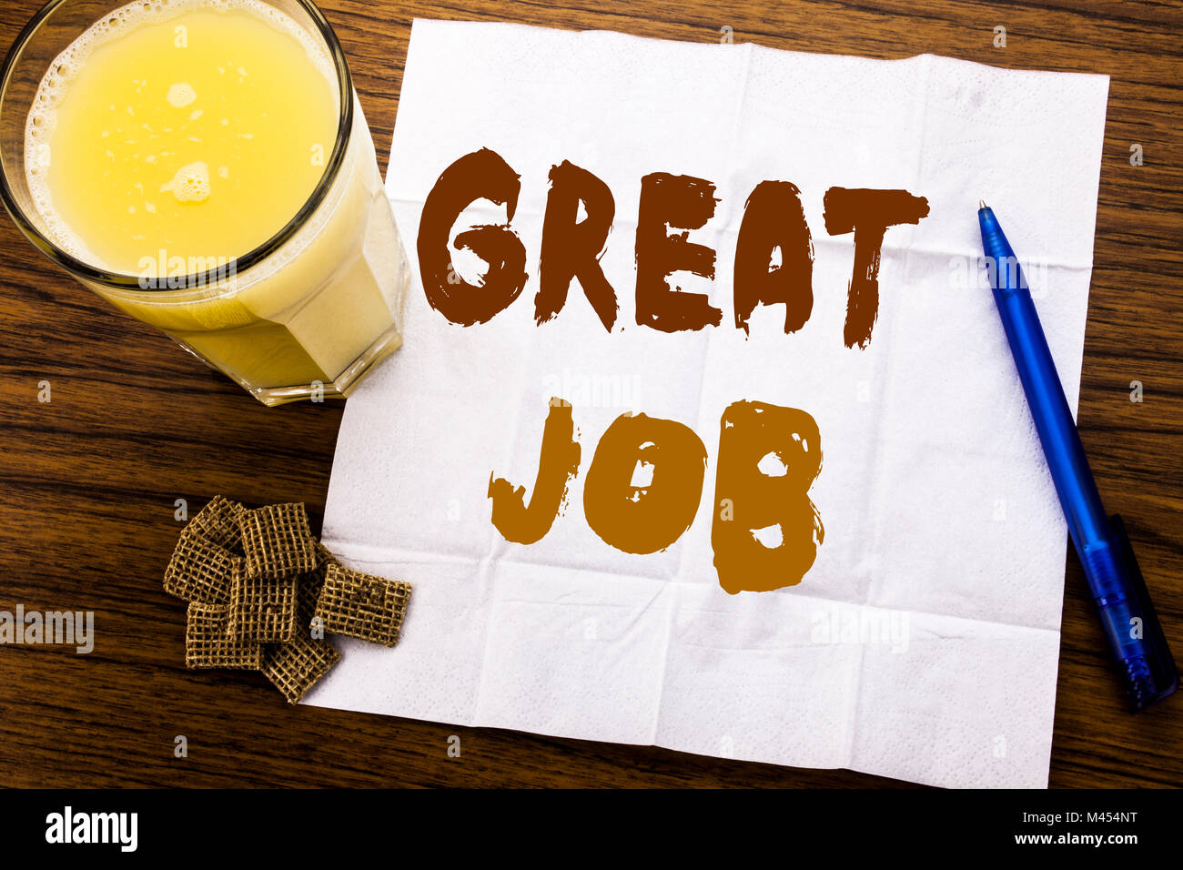 Handwriting Announcement text showing Great Job. Business concept for ...