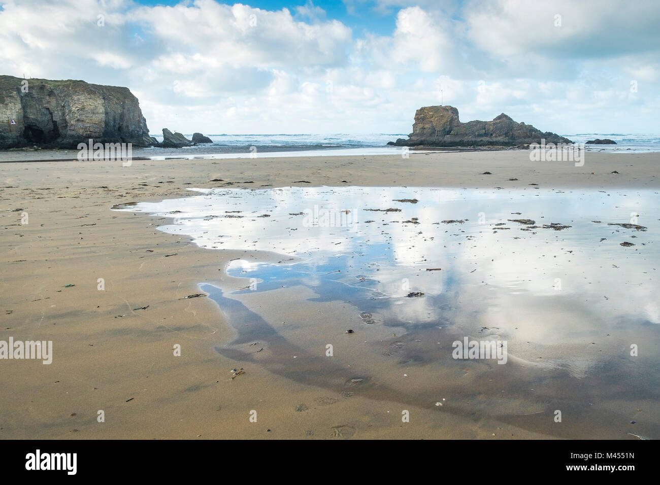Perranporth Beach in Cornwall UK Stock Photo - Alamy