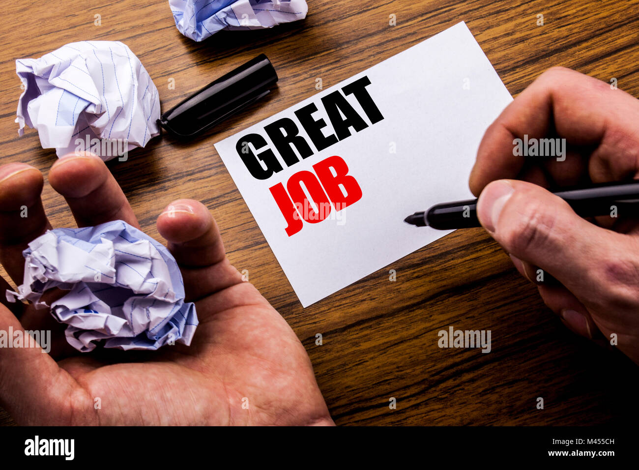 Handwriting text Great Job. Concept for Success Appreciation written on ...