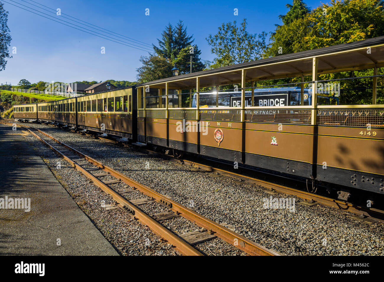 Vale of Rheidol railway Devils Bridge Station Wales UK Stock Photo - Alamy