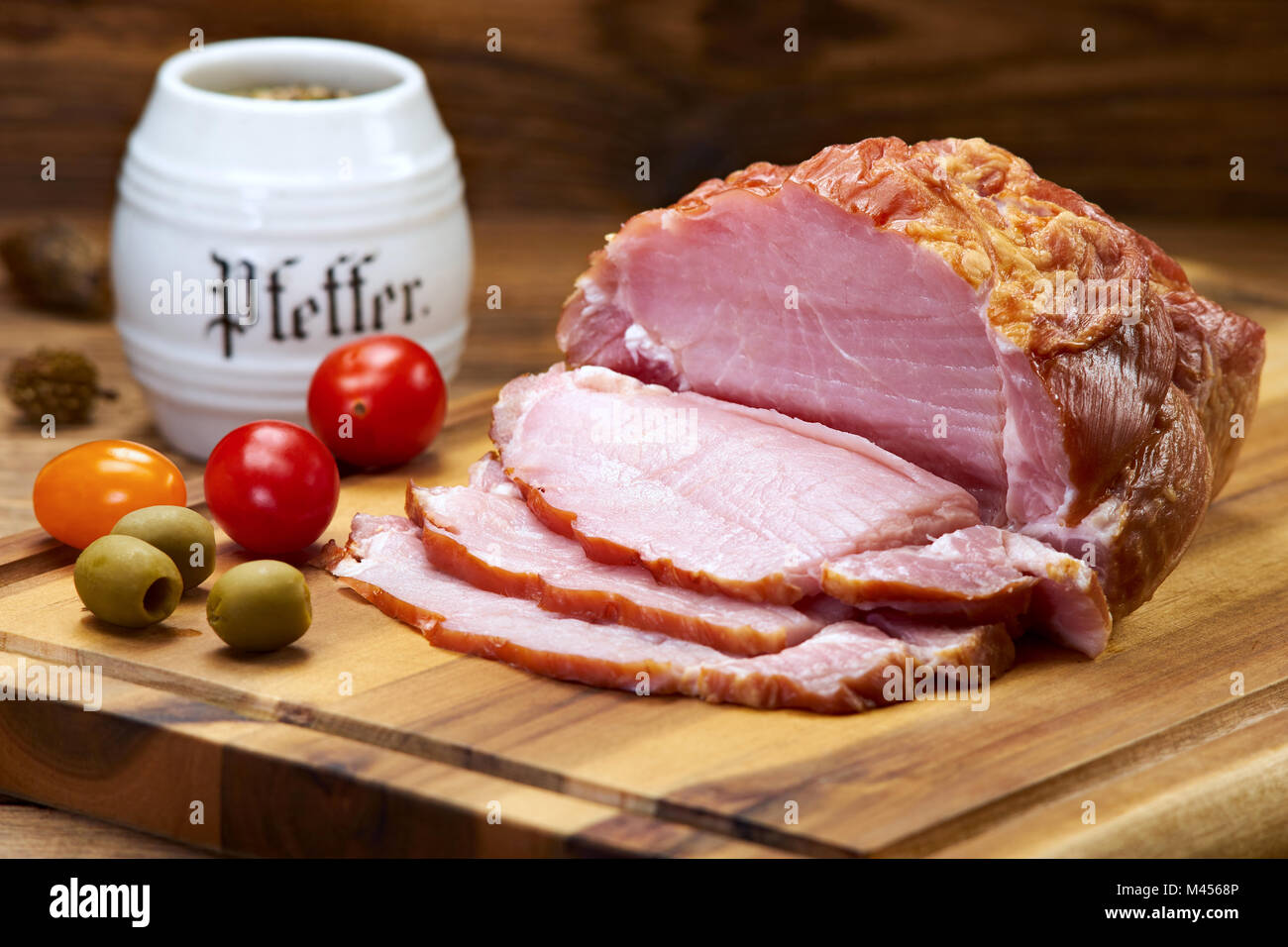 Board delicious sliced ham hi-res stock photography and images - Alamy