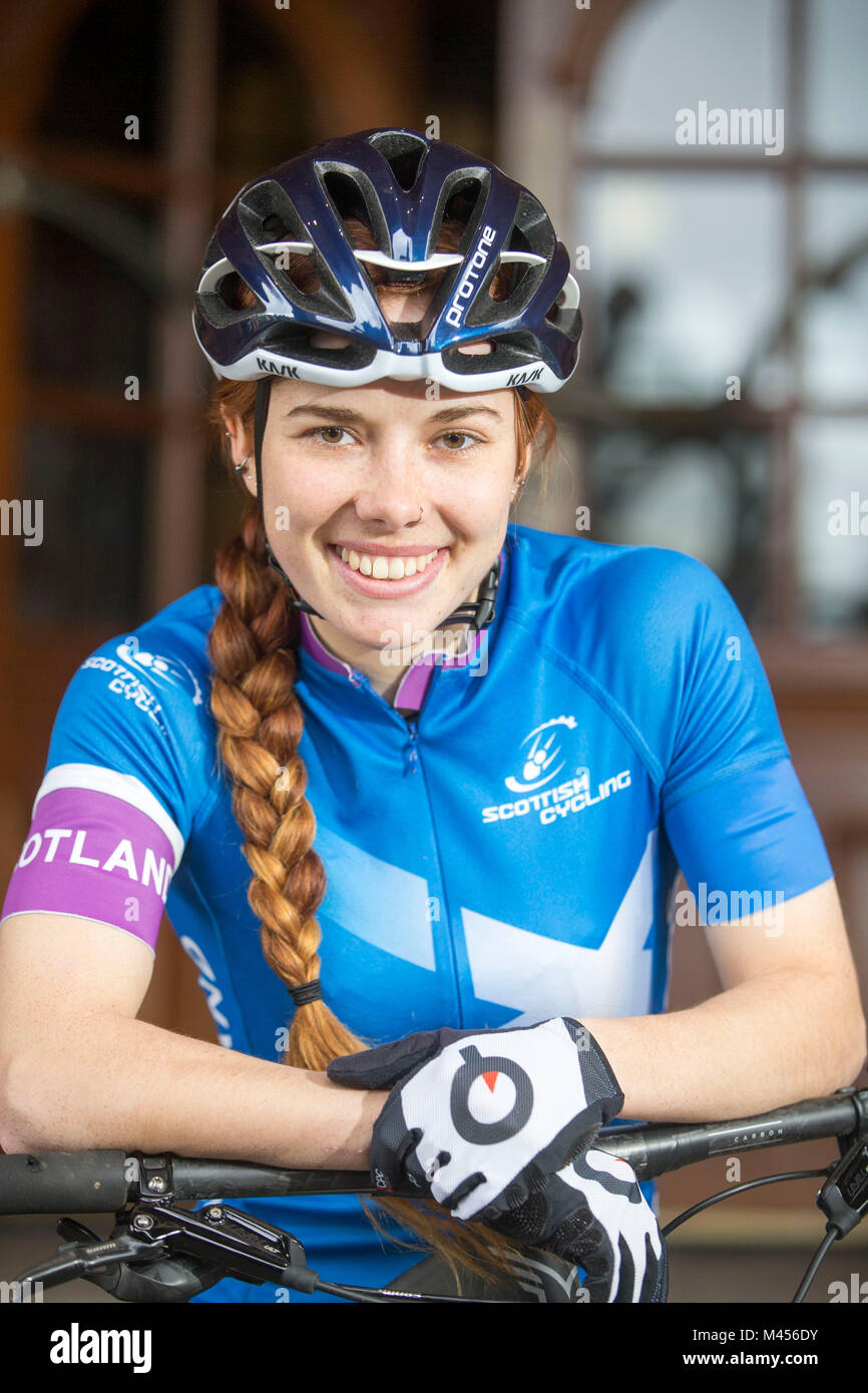 Team Scotland Cyclist Isla Short during a photocall at Kelvingrove Art ...