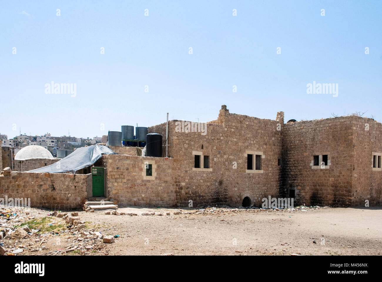 Horizontal picture of the buildings built with local bricks in Hebron ...