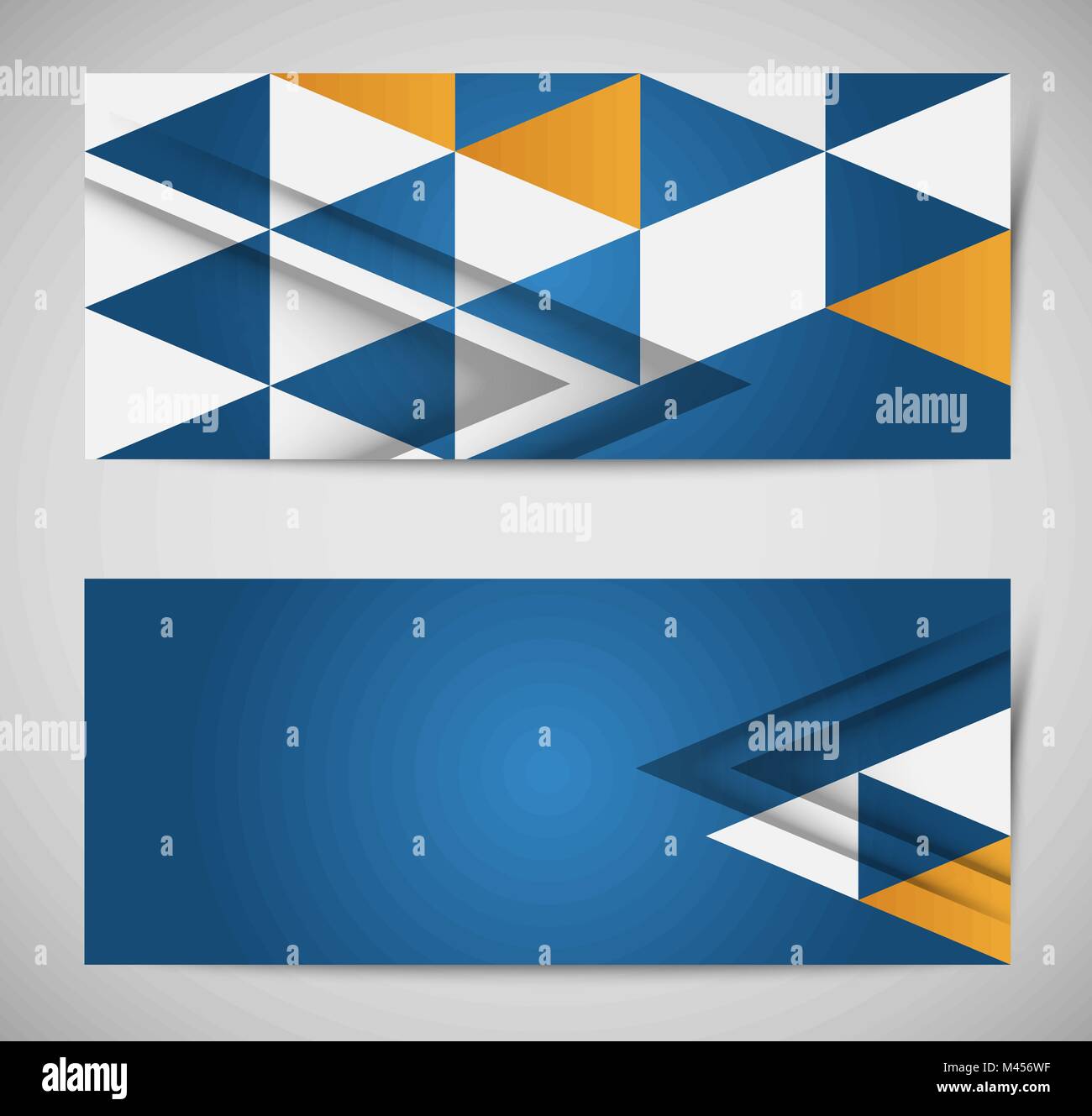 abstract modern horizontal banners with composition of triangles and ...