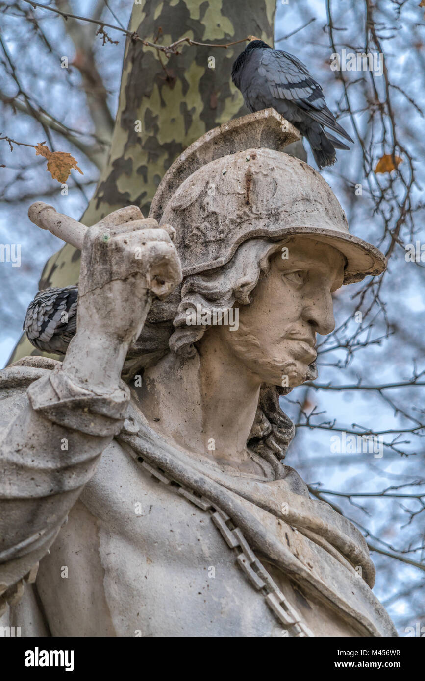 Madrid, Spain - January 4, 2018 : Limestone statue of Visigothic King ...