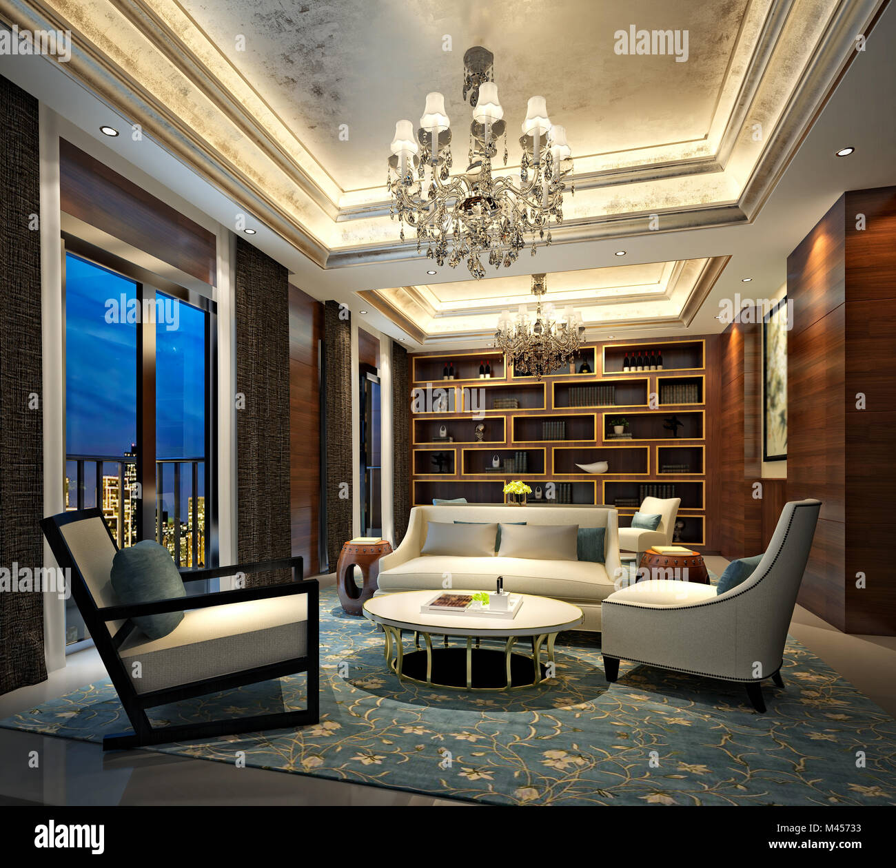 3D RENDER OF LIVING ROOM INTEROIR DESIGN Stock Photo - Alamy