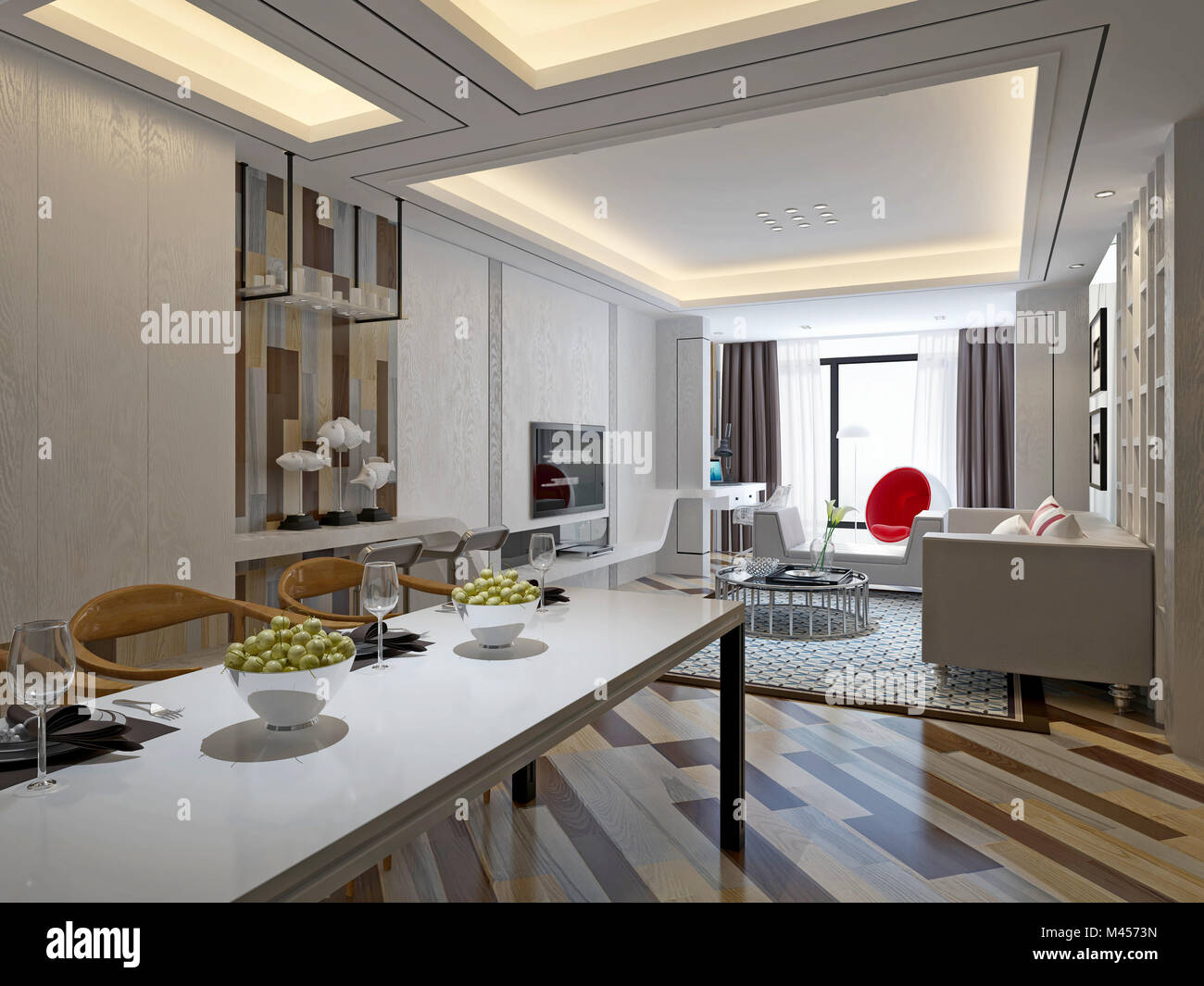 3D RENDER OF LIVING ROOM INTEROIR DESIGN Stock Photo - Alamy