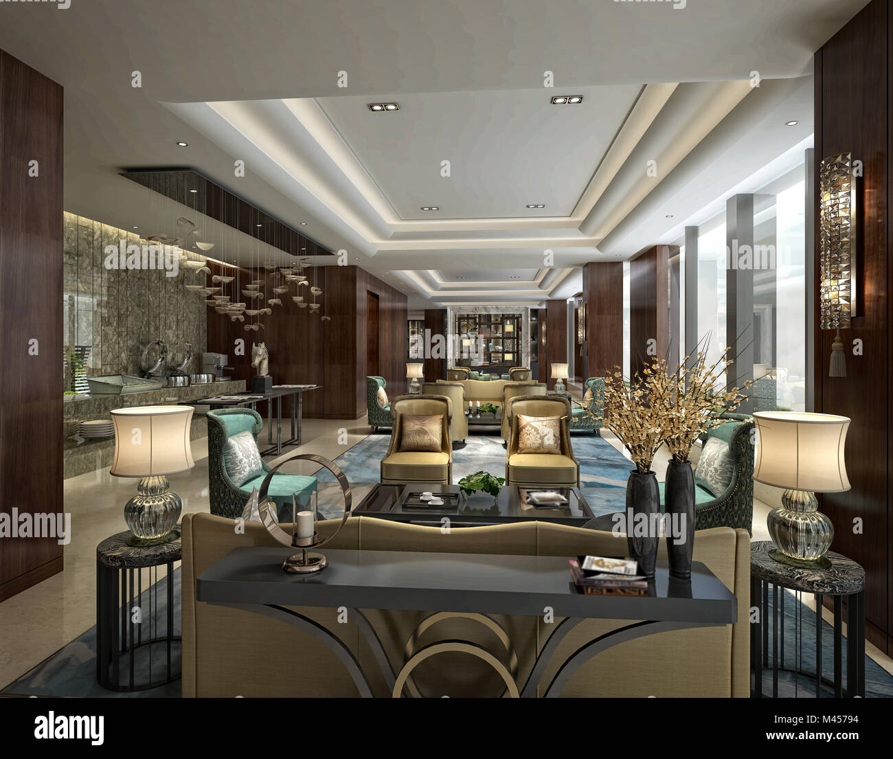 3D RENDER OF LIVING ROOM INTEROIR DESIGN Stock Photo - Alamy
