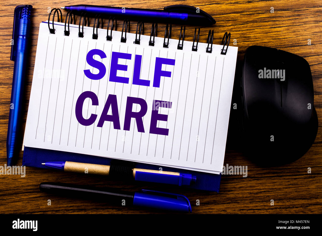 Handwritten text showing Self Care. Business concept for Taking caring ...