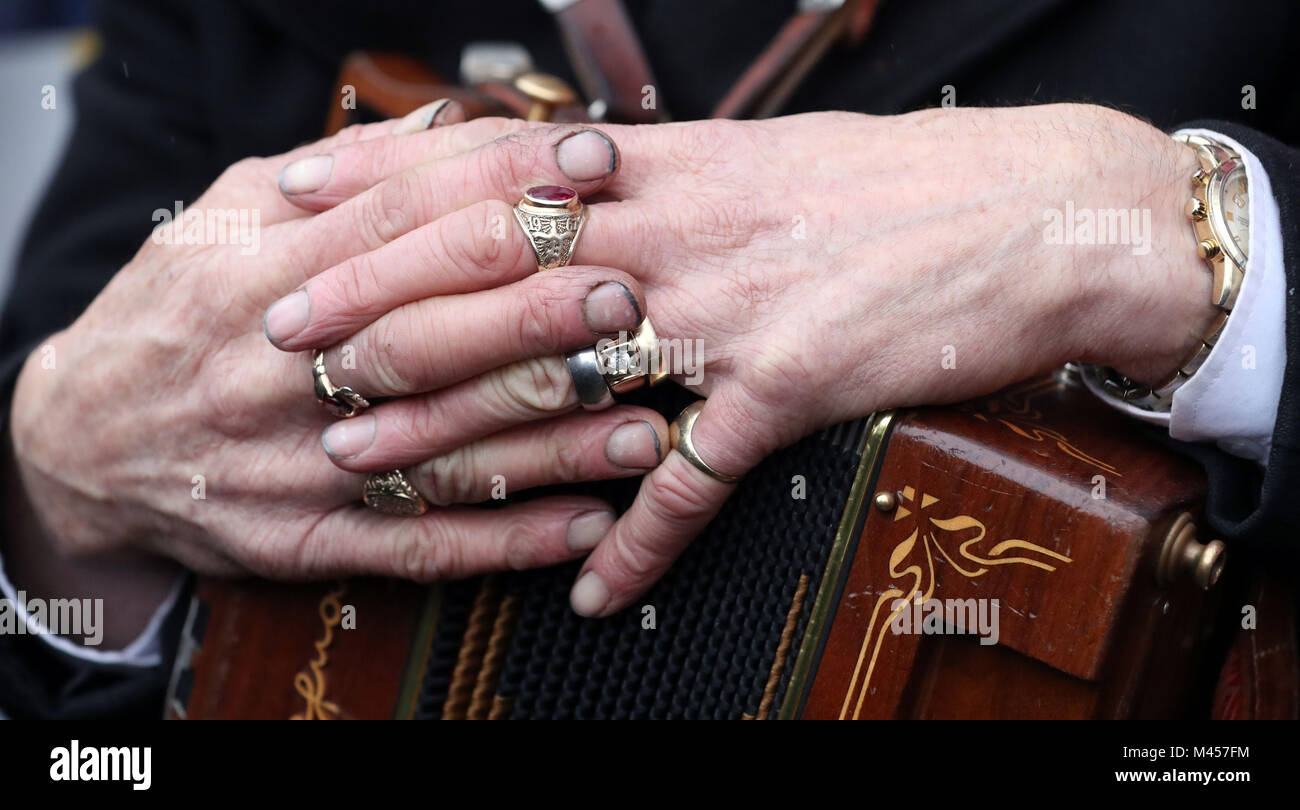 Jewellery worn by the King of Tory Patsy Dan Rodgers as he leads a ...