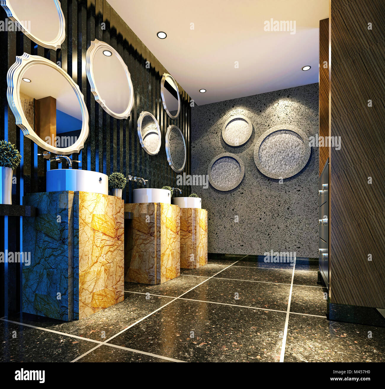 3D RENDER OF RESTROOM Stock Photo - Alamy