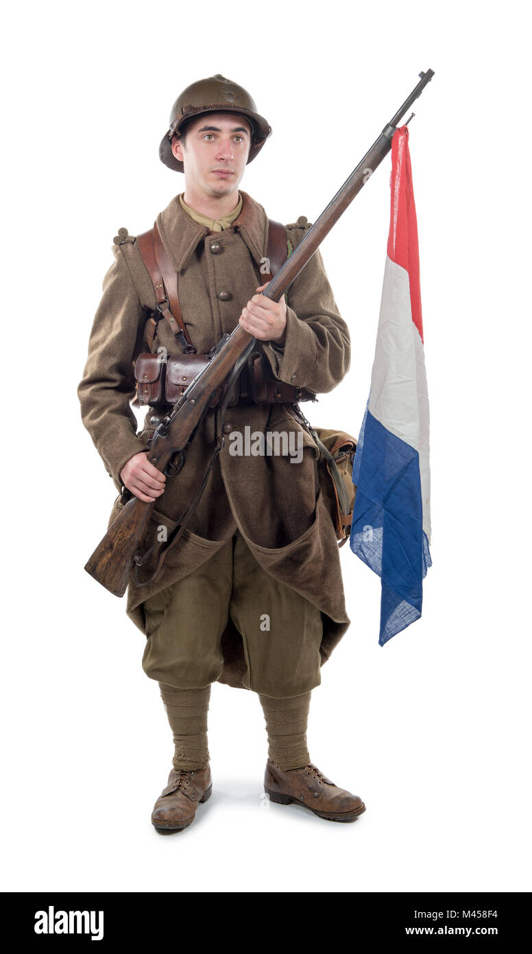french soldier 1940 isolated on the white background Stock Photo - Alamy