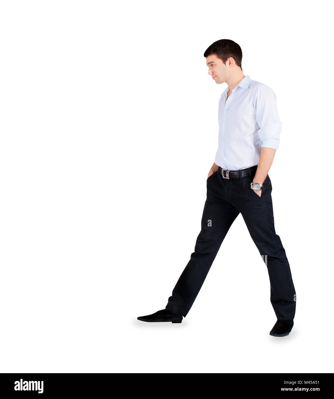 Handsome fashion Man standing over white Stock Photo - Alamy