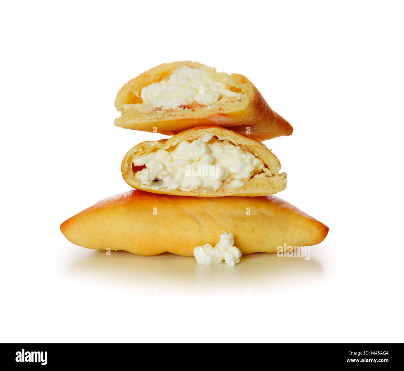 Fresh baked russian pastry pirozhki with cottage cheese Stock Photo - Alamy