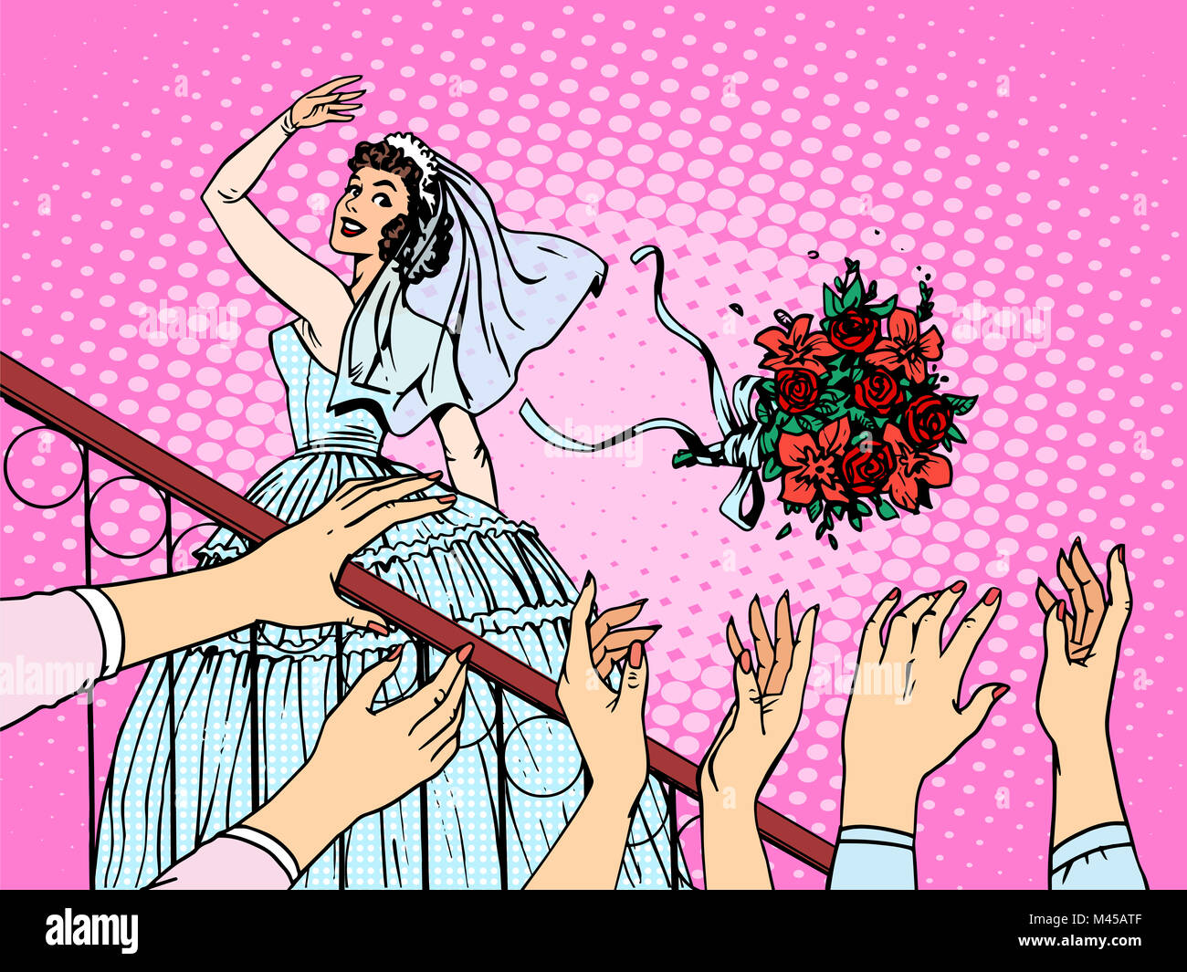 Cartoon bouquet white flowers hi-res stock photography and images - Alamy