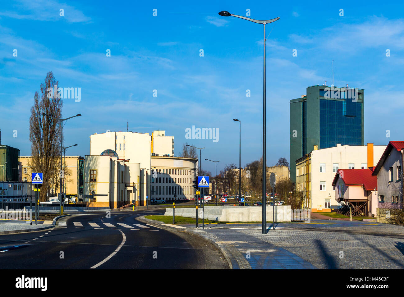 Urban landscape on the example of the city of Lodz, Poland Stock Photo ...