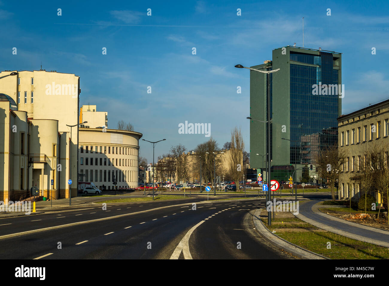 Urban landscape on the example of the city of Lodz, Poland Stock Photo ...