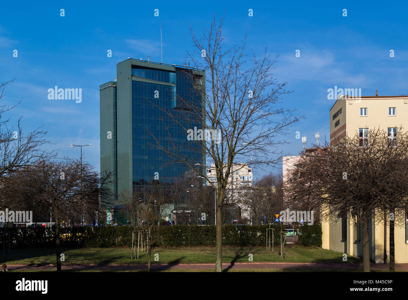 Urban landscape on the example of the city of Lodz, Poland Stock Photo ...
