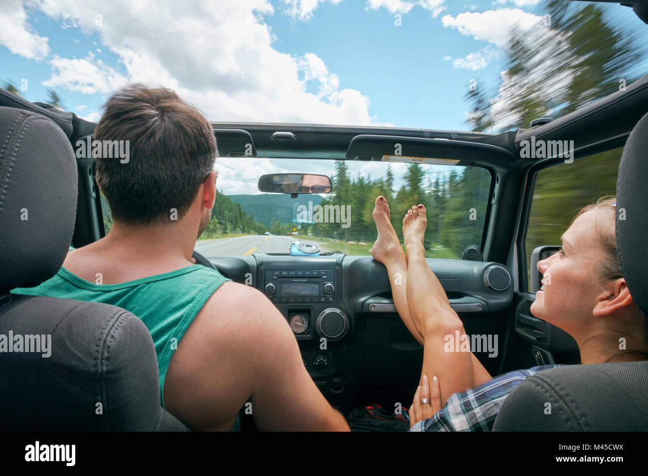 Women Driving Down The Road