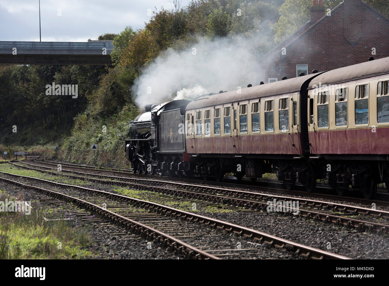 Thompson B1 Locomotive Leaving Whitby Station Stock Photo - Alamy