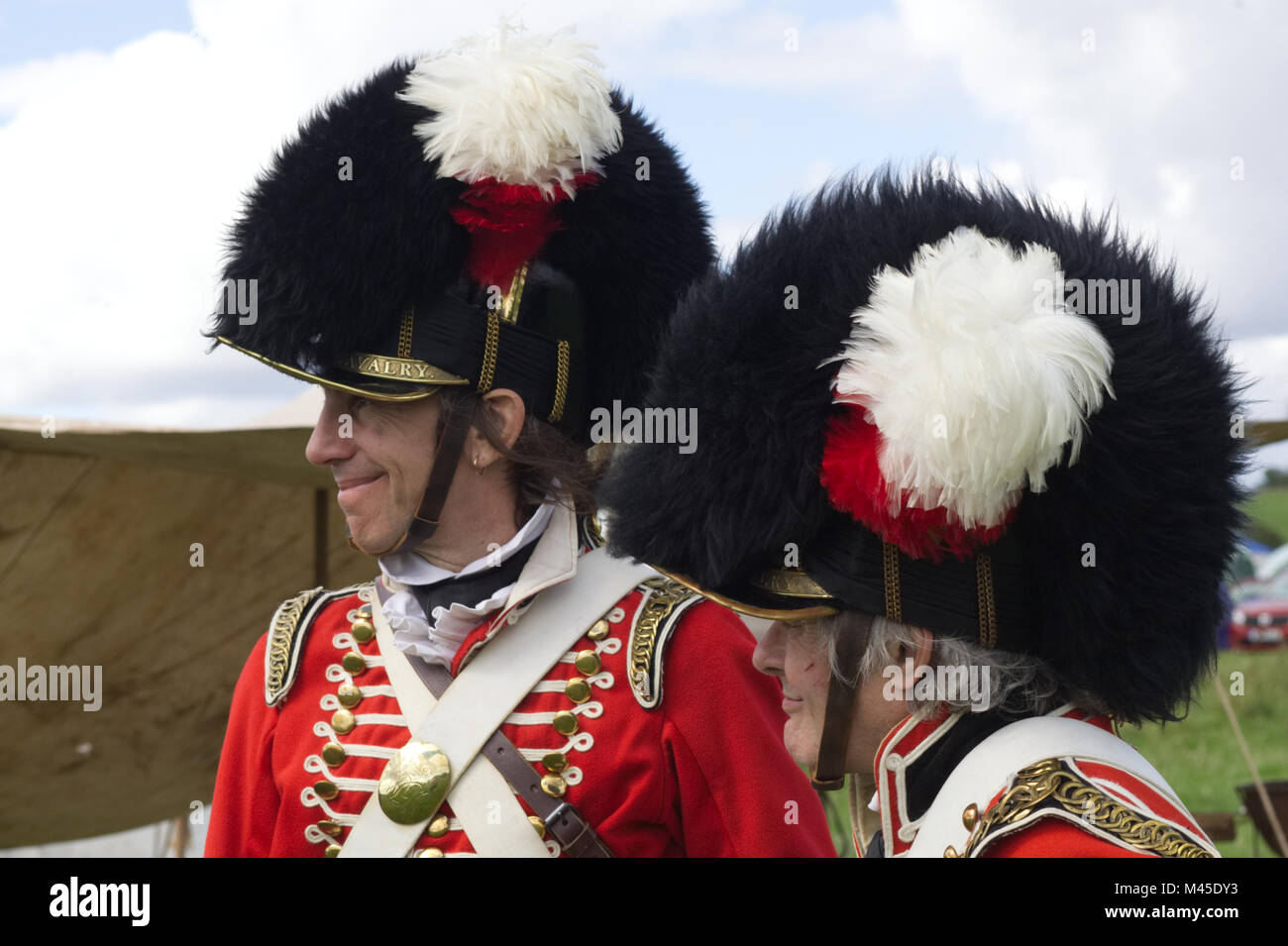 Worcester Yeomanry Cavalry Officers helmet with red and white colored ...