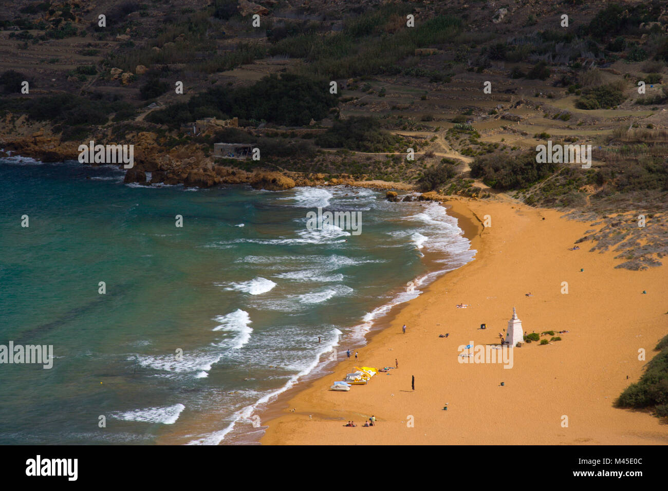 The most beautiful beach of Gozo seen from above Stock Photo - Alamy