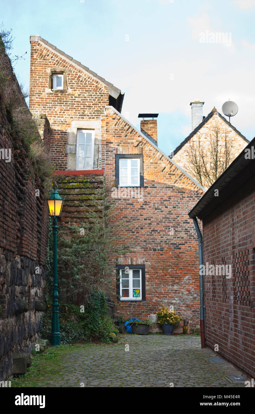 A medieval street inside the Fortress Zons, Germany Stock Photo - Alamy