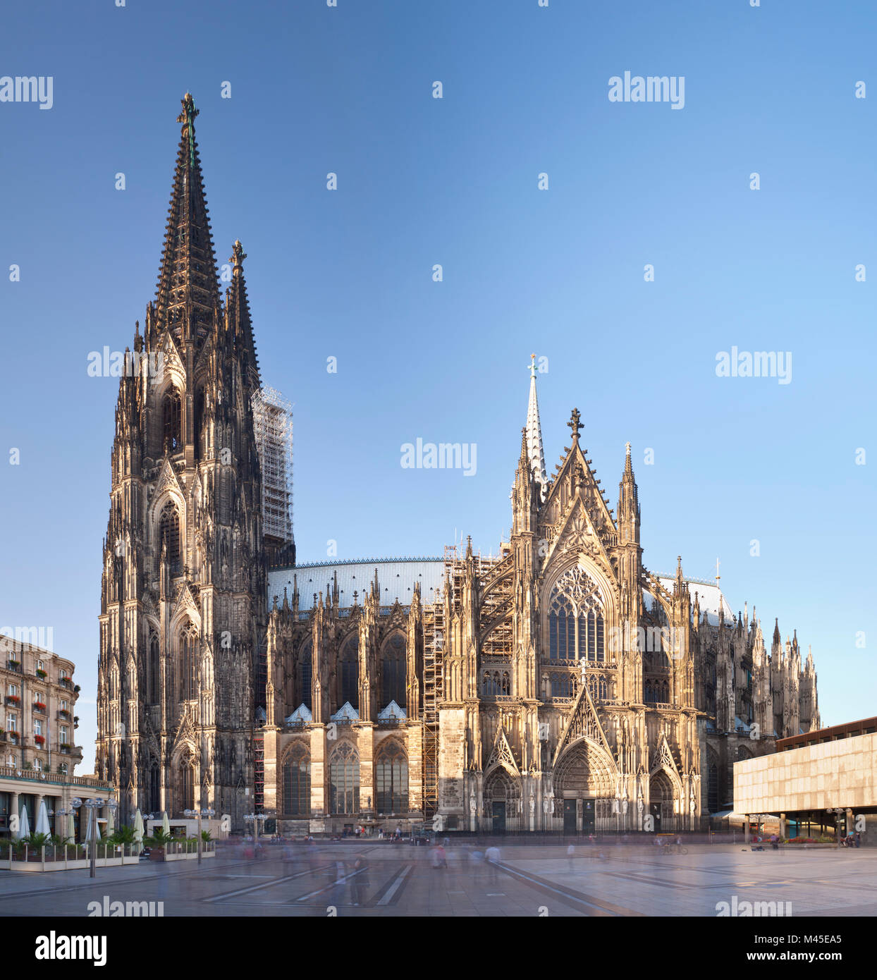 The famous Cologne Cathedral. Square composition stitched from two ...