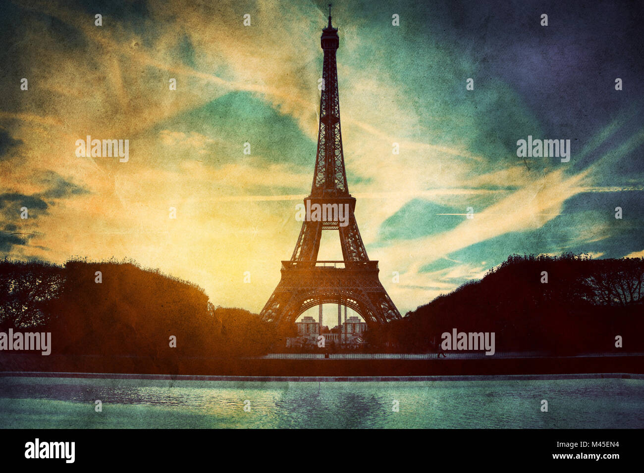 Eiffel tower trees hi-res stock photography and images - Alamy