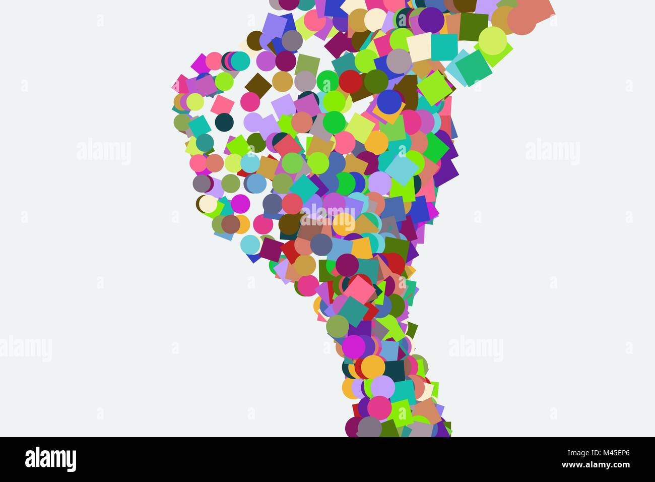 Vector graphic. Colored abstract overlapping ellipse & square box shape ...