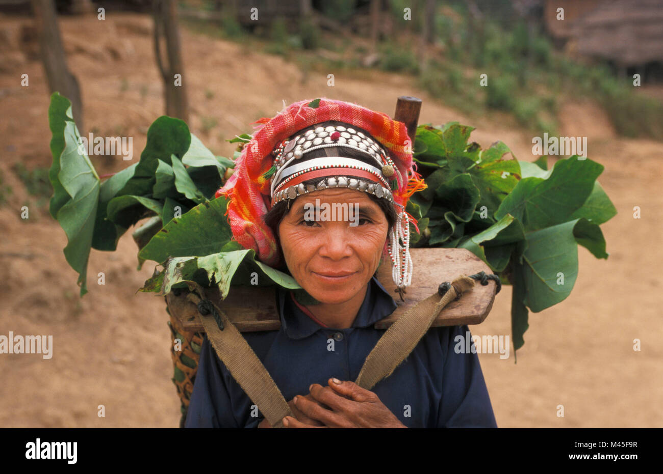 Laos. Luang Namtha (near Muang Sing). Hakha or Akha hill tribe. Woman ...