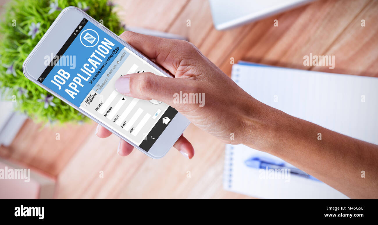 Composite image of job application on smartphone Stock Photo - Alamy