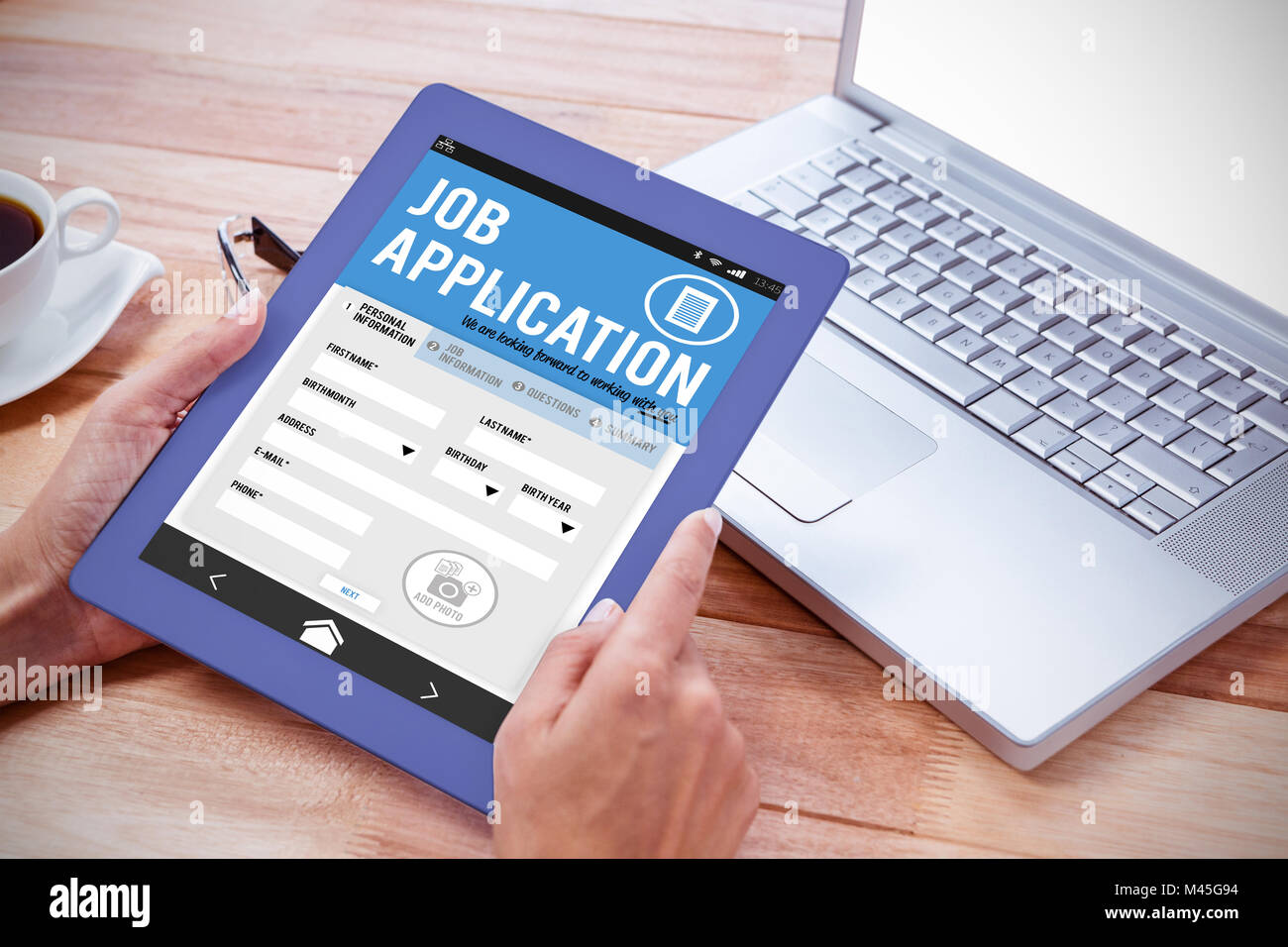 Composite image of job application on smartphone Stock Photo - Alamy