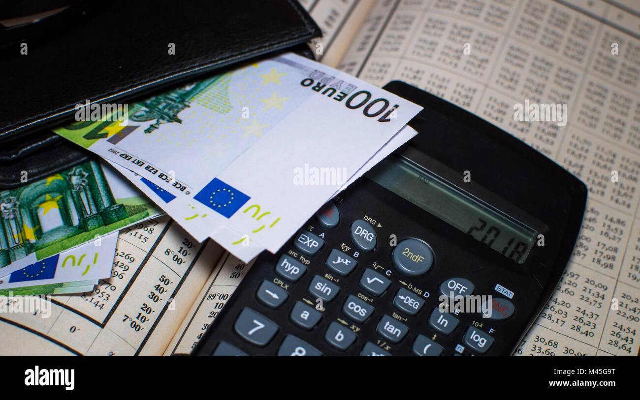 Financial balance with Euro in year 2018 Stock Photo - Alamy