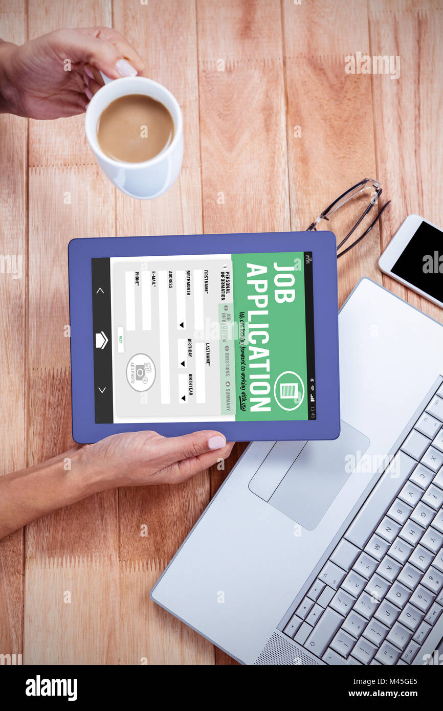 Composite image of job application on smartphone Stock Photo - Alamy
