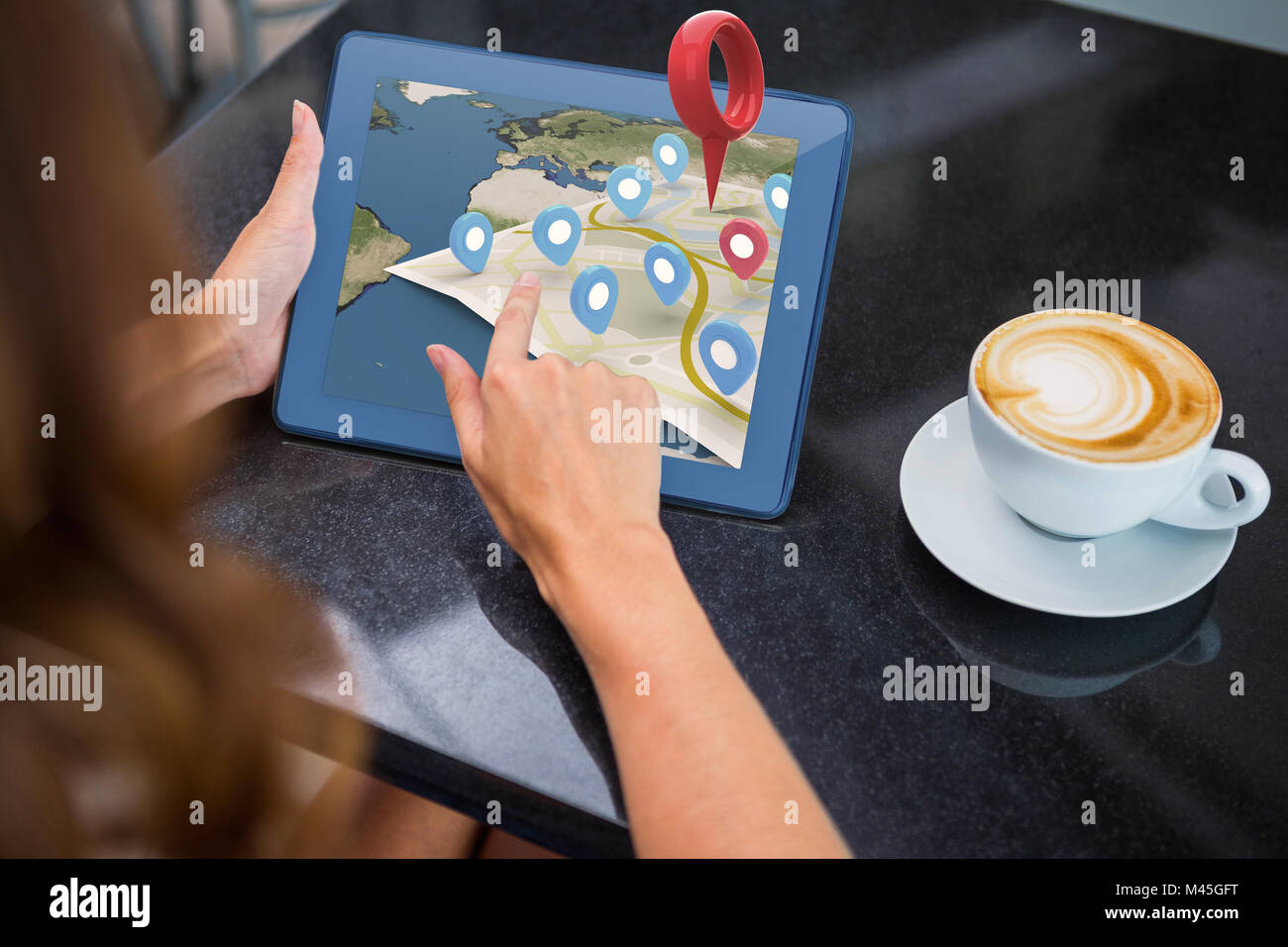 Composite image of close-up of navigation marker Stock Photo - Alamy