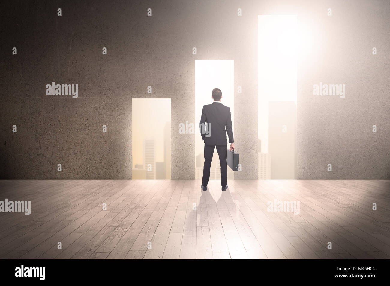 Shadow man holding briefcase hi-res stock photography and images - Alamy