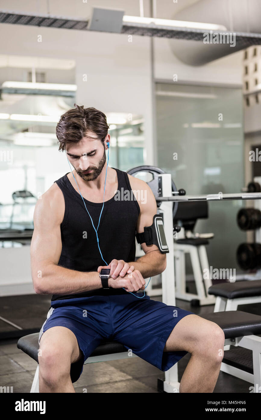 Handsome bodybuilder sitting on bench hi-res stock photography and ...