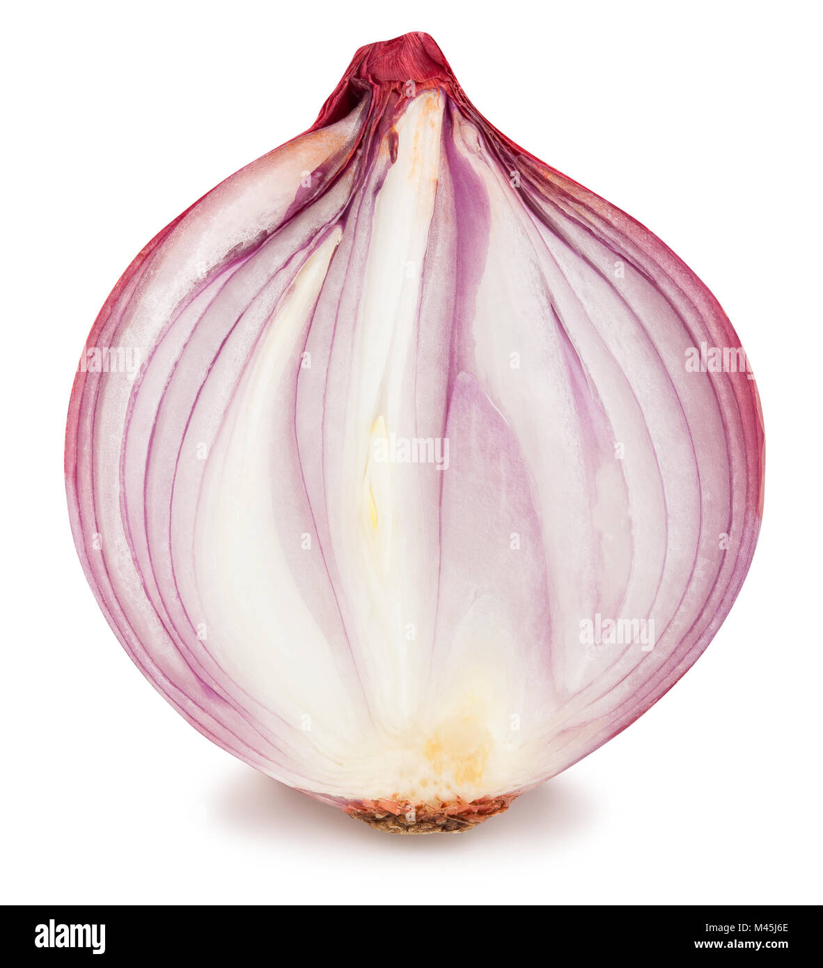 sliced red onions path isolated Stock Photo - Alamy