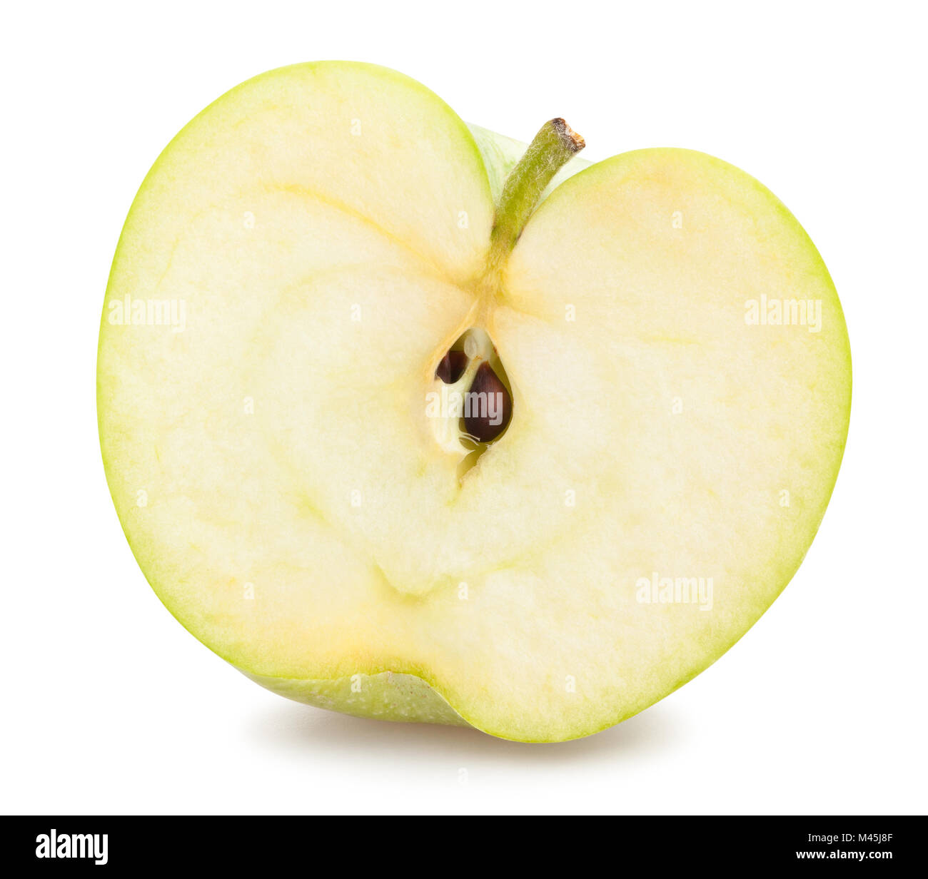 sliced green apples path isolated Stock Photo - Alamy