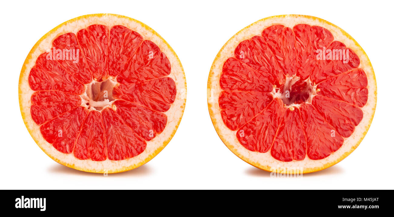 sliced grapefruit path isolated Stock Photo - Alamy