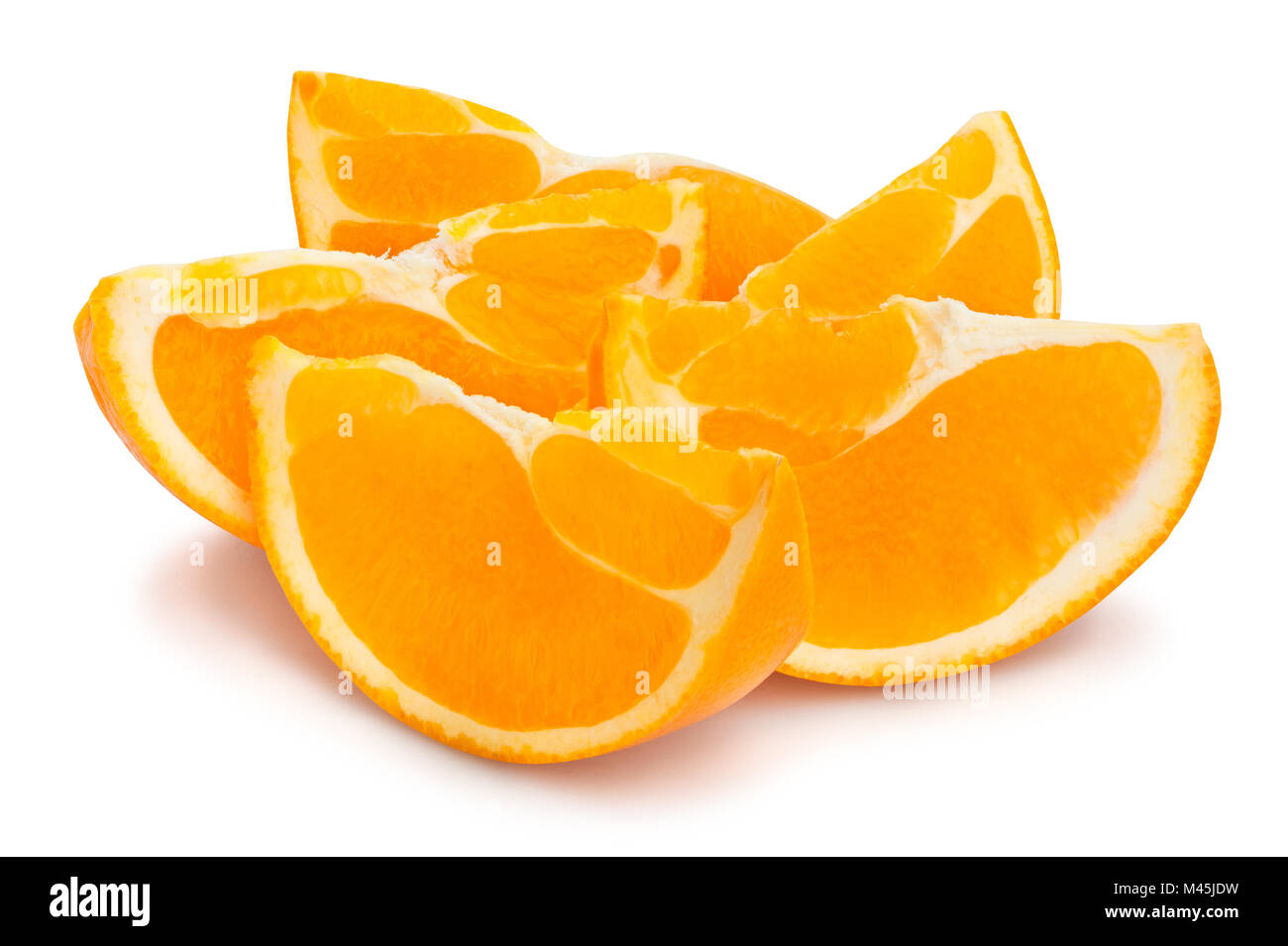 sliced orange fruit path isolated Stock Photo - Alamy