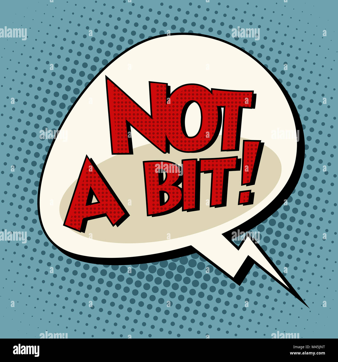 not a bit comic bubble retro text Stock Photo - Alamy