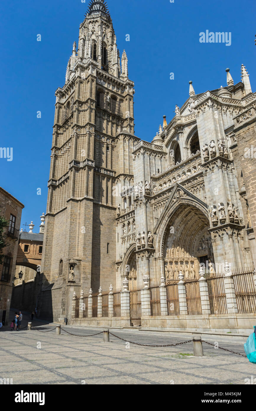 Main gate, amazing and beautiful cathedral in Toledo, Spain Stock Photo ...