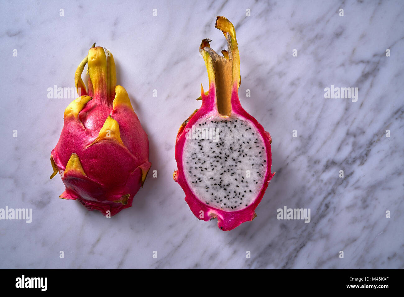 Pitaya dragon fruit pitahaya macro detail indoor texture on white ...