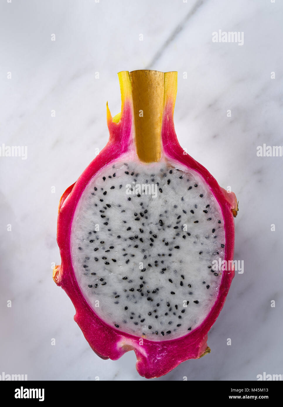 Pitaya dragon fruit pitahaya macro detail indoor texture on white ...